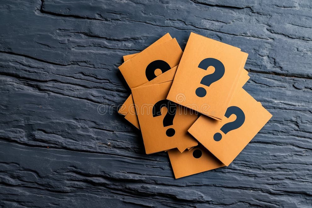 A Pile of Question Marks on a Black Surface Stock Photo - Image of ...