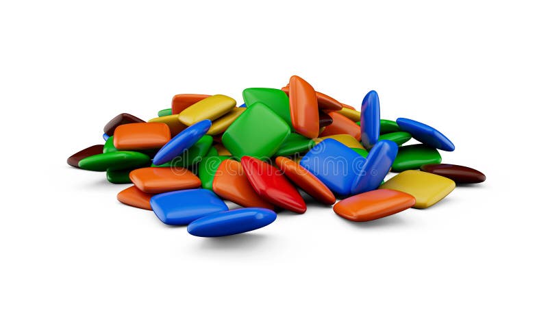 A Pile of Rainbow Colored Candy Coated Chocolate Buttons Isolated on a ...