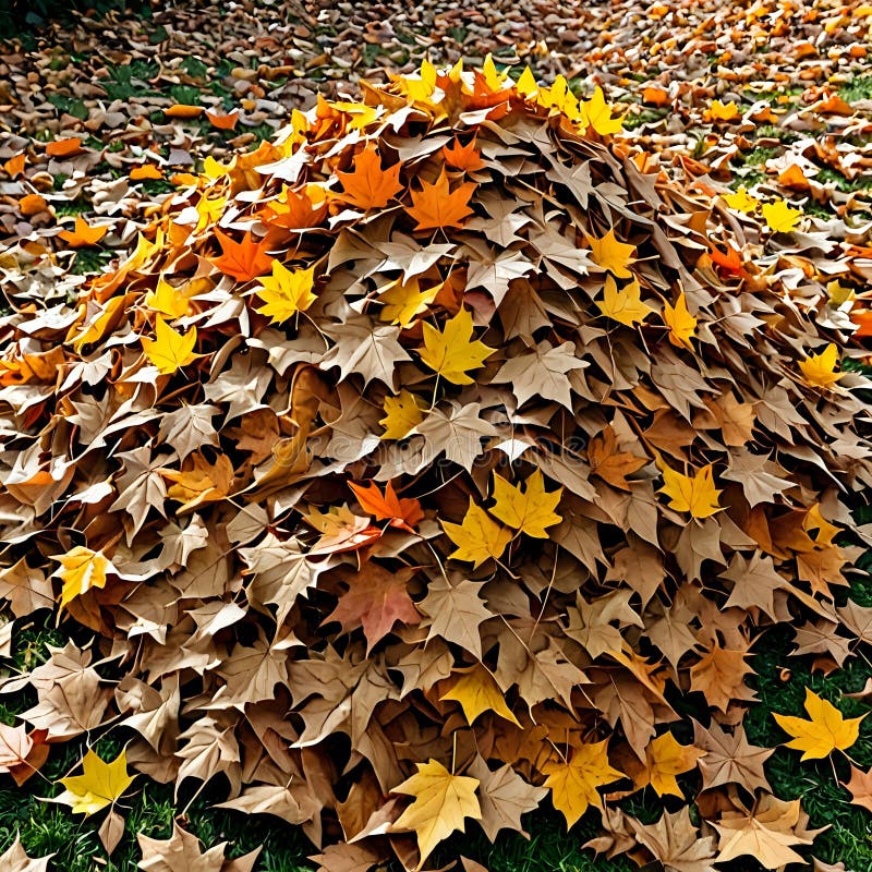 A Pile of Raked Leaves Ready To Be Jumped into Stock Image - Image of ...
