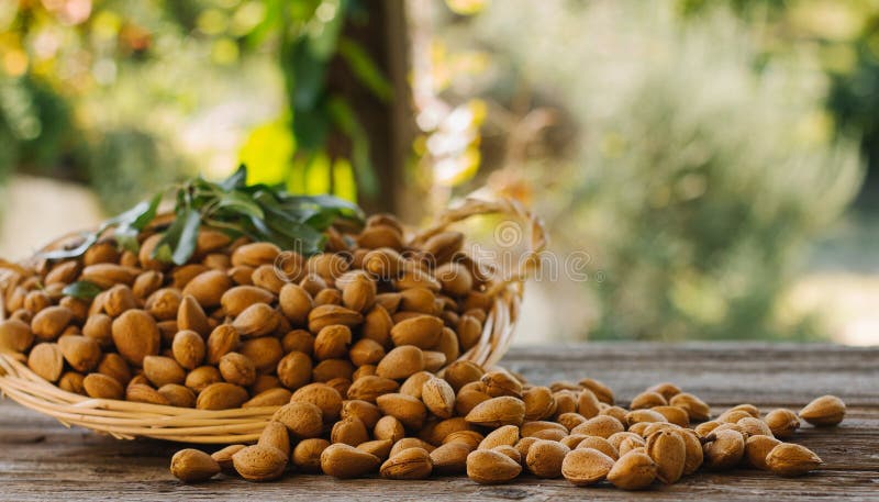 Pile of Raw Almonds, Freshly Picked from the Tree. Stock Photo - Image ...