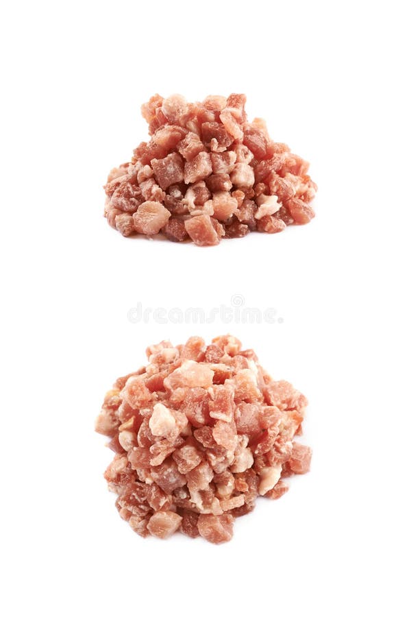 Pile of Raw Bacon Bits Isolated Stock Image - Image of breakfast ...