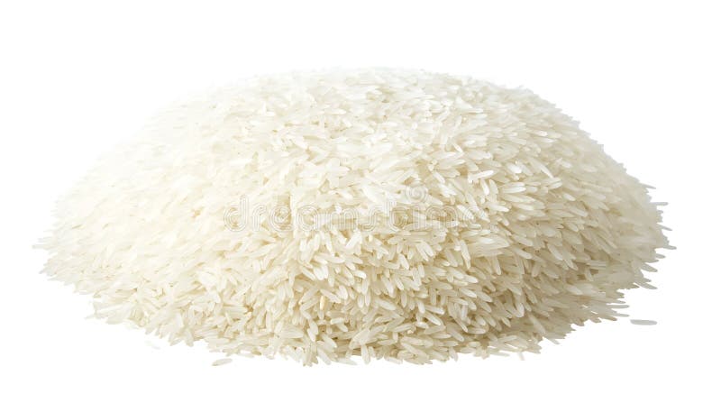 Pile of Raw Basmati Rice Isolated on White, Top View Stock Image ...