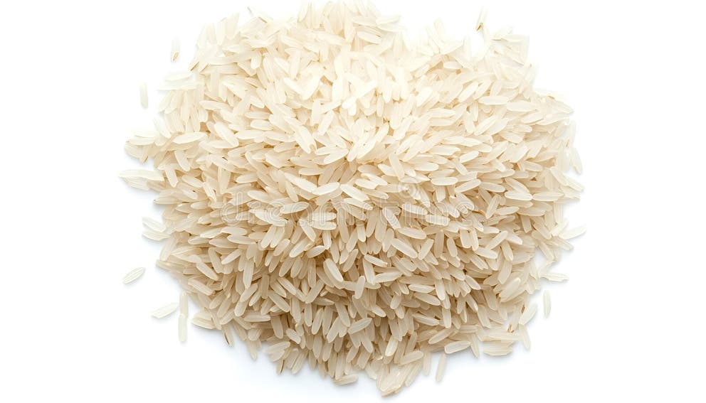 Pile of Raw Basmati Rice Isolated on White, Top View Stock Photo ...