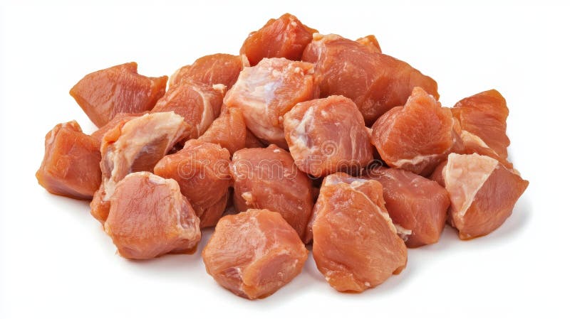 A Pile of Raw Chicken Pieces on a White Surface Stock Illustration ...