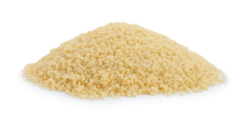 Pile of Raw Couscous on White Background Stock Photo - Image of cuisine ...