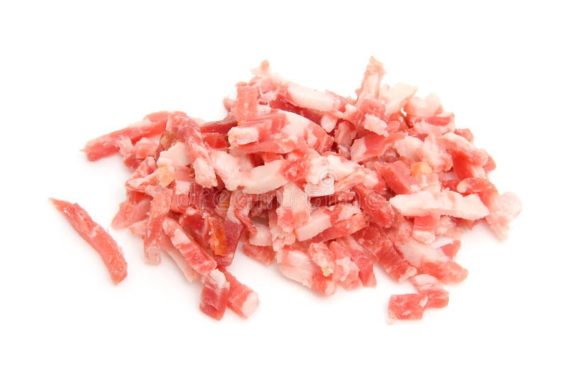 Pile of raw diced bacon stock image. Image of cubed, ingredient - 13121329