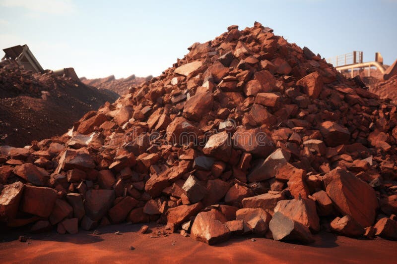 A Pile of Raw Iron Ore Ready for Processing Stock Photo - Image of ...