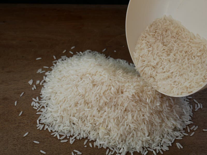 Long Grain Rice. Cereal, Uncooked Organic Rice Stock Photo - Image of ...