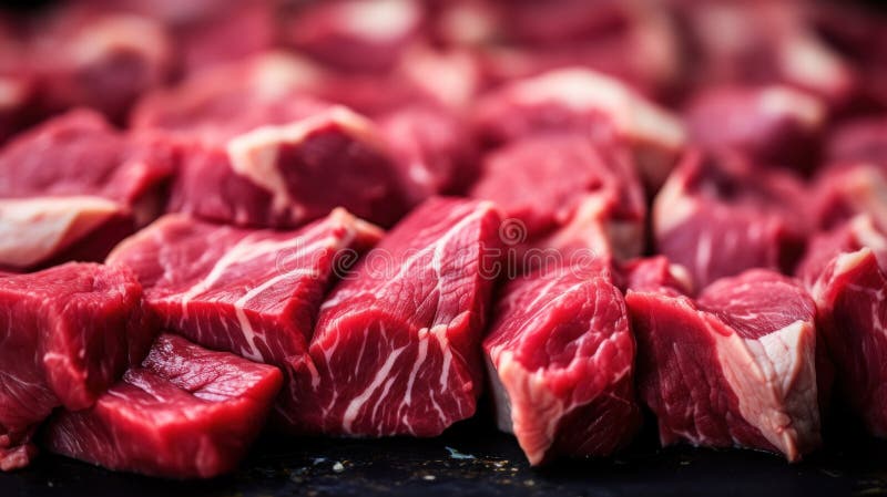 A Pile of Raw Meat is Sitting on a Table, AI Stock Image - Image of ...