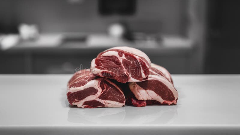 A Pile of Raw Meat Sitting on Top of a Counter, AI Stock Photo - Image ...