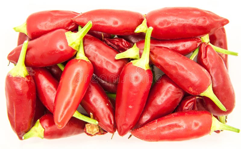 Pile of Raw Red Pepper Isolated on White Background Stock Photo - Image ...