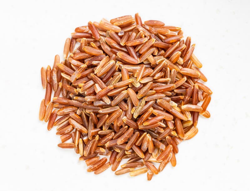 Pile of Raw Red Rice Close Up on Gray Stock Image - Image of asian ...