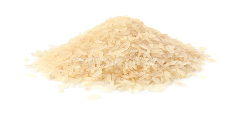 Pile of Raw Rice Isolated on White Stock Photo - Image of object ...