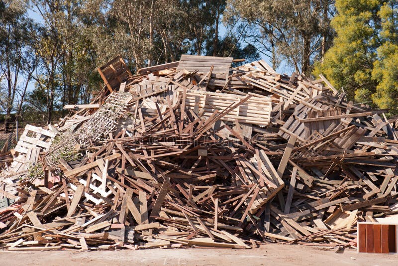 Pile of Raw Timber for Recycling Stock Image - Image of recycle ...