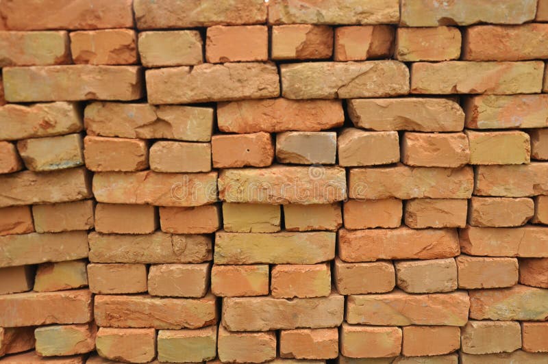Finished Fired Brick Made of Clay Stock Photo - Image of building ...