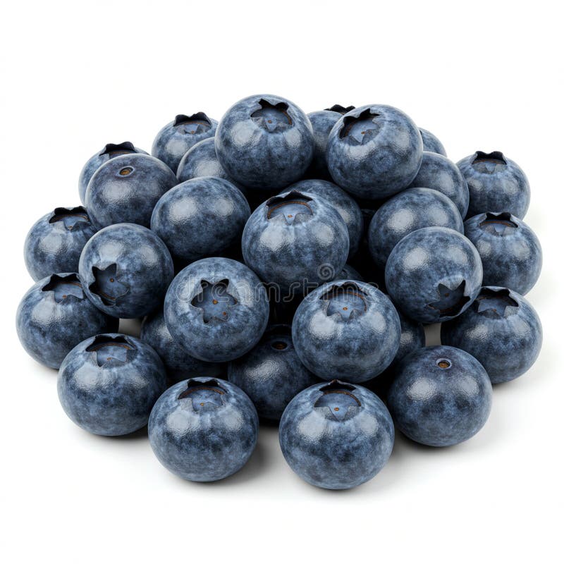 A Pile of Realistic-looking Blueberries is Depicted on a Plain White ...