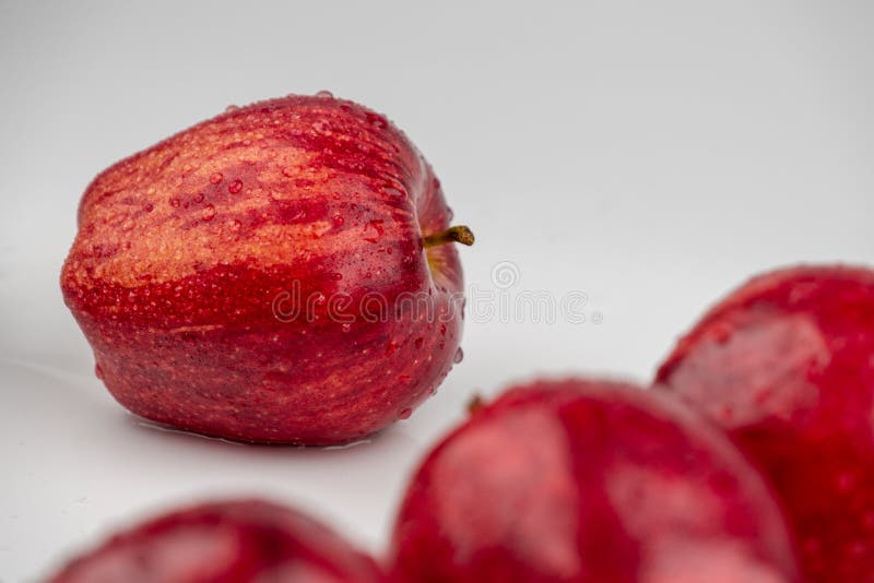 Pile of Red Apple with Clear Water Drop on Shell Surface Texture ...