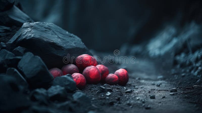 A Pile of Red Apples Sitting on Top of a Pile of Rocks Stock ...