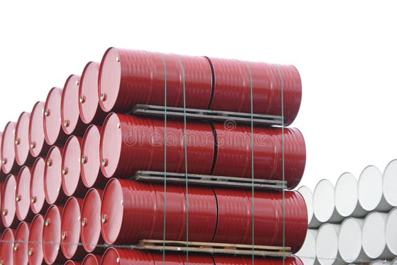 Pile of red barrels stock photo. Image of supply, load - 4852416