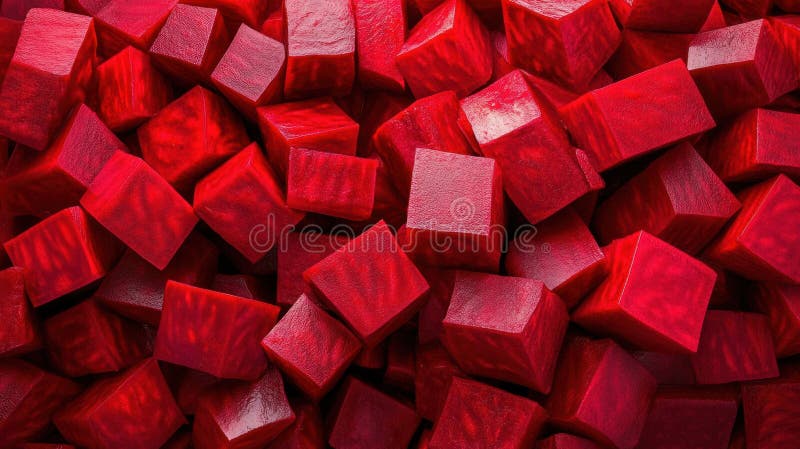 A Pile of Red Beet Cubes that are Stacked on Top of Each Other, AI ...