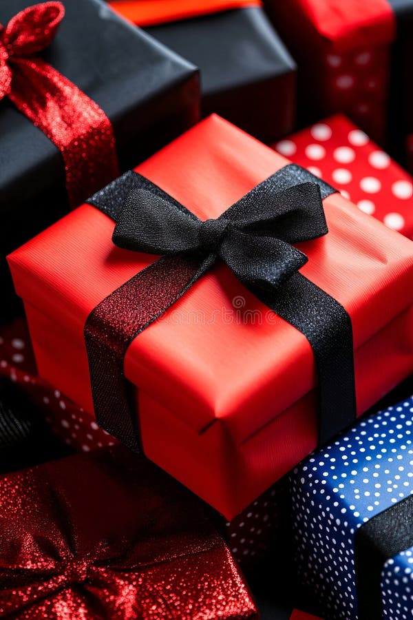 Large Group Blue Red Boxes Bows Ai Stock Photos - Free & Royalty-Free ...