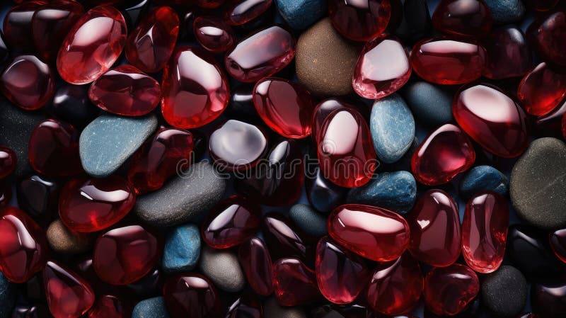 A Pile of Red and Blue Rocks and Pebbles. Stock Illustration ...