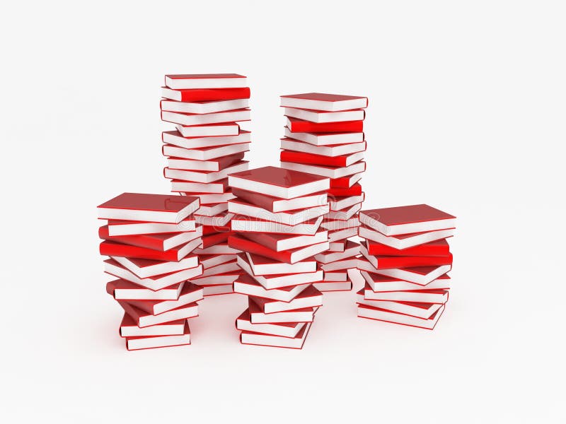 Pile of red books stock illustration. Illustration of book - 14194863