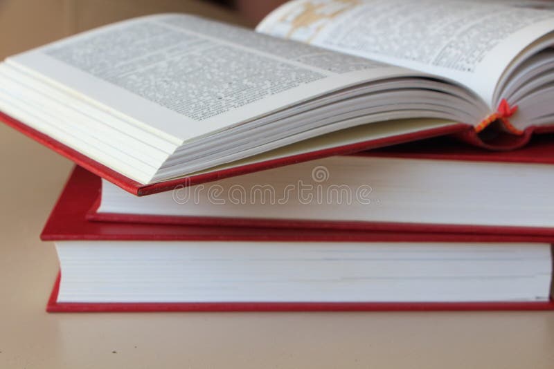 Pile of red books stock image. Image of high, college - 91608695