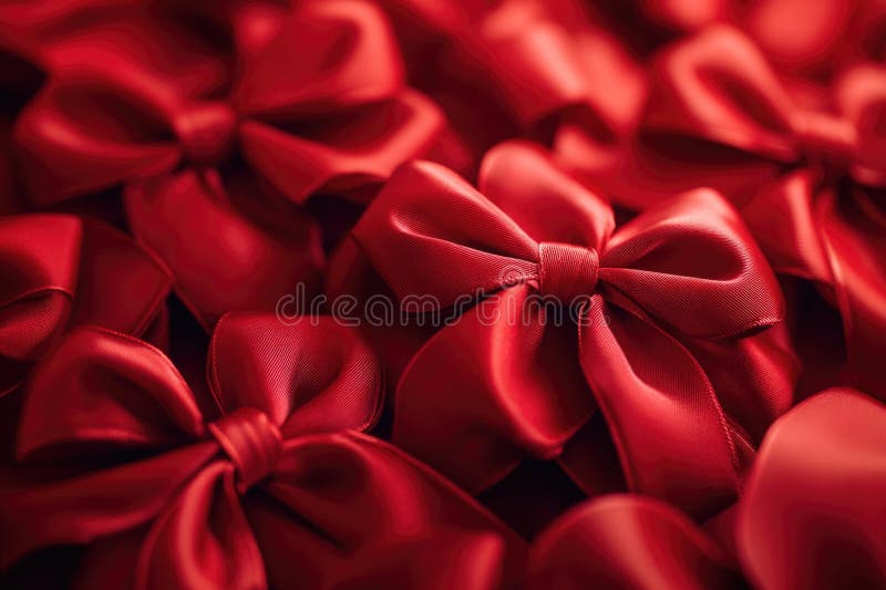 A Pile of Red Bows Stacked on Top of Each Other Stock Photo - Image of ...