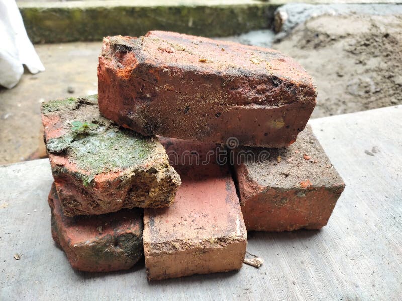 Pile of red bricks stock image. Image of chocolate, iron - 230081973