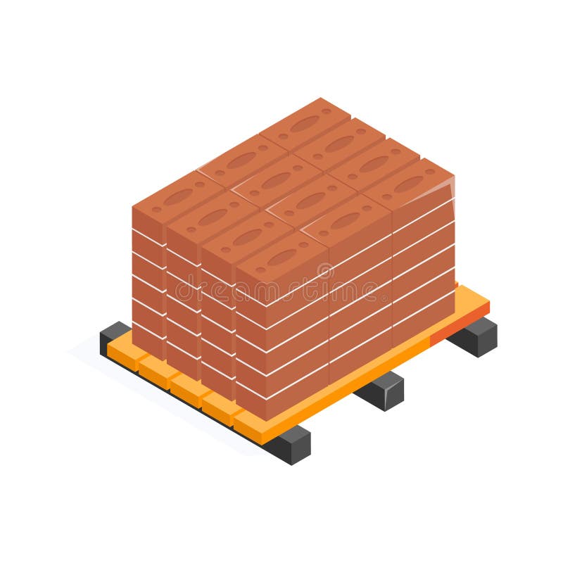 A Pile of Red Bricks Ready for Building Construction Stock Vector ...