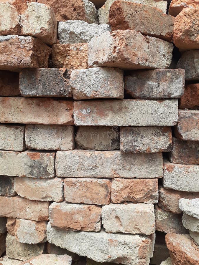 Pile of Red Bricks. a Stack for Construction Stock Image - Image of ...