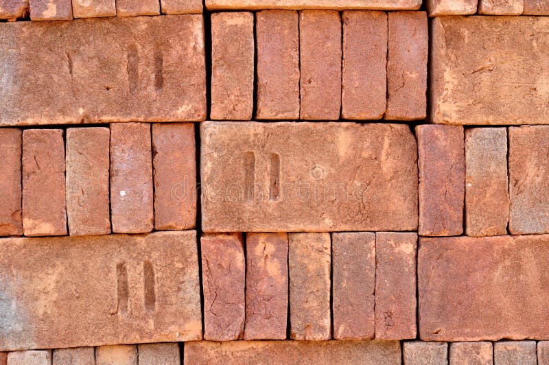 Pile of Red Bricks Texture Background Stock Photo - Image of dirty ...