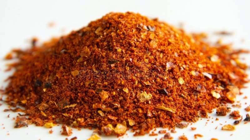 Pile of Red Chili Powder on White Background Stock Illustration ...