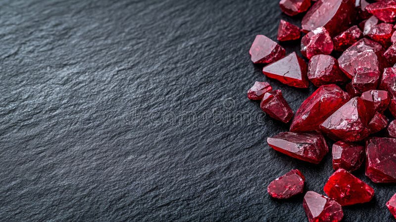 A Pile of Red Crystals on a Black Surface Stock Image - Image of small ...