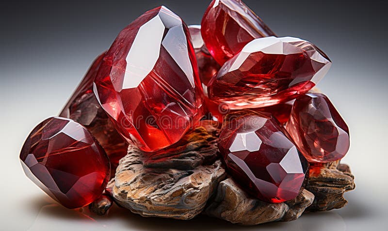 Pile of Red Crystals on Rock Stock Photo - Image of stones, bright ...