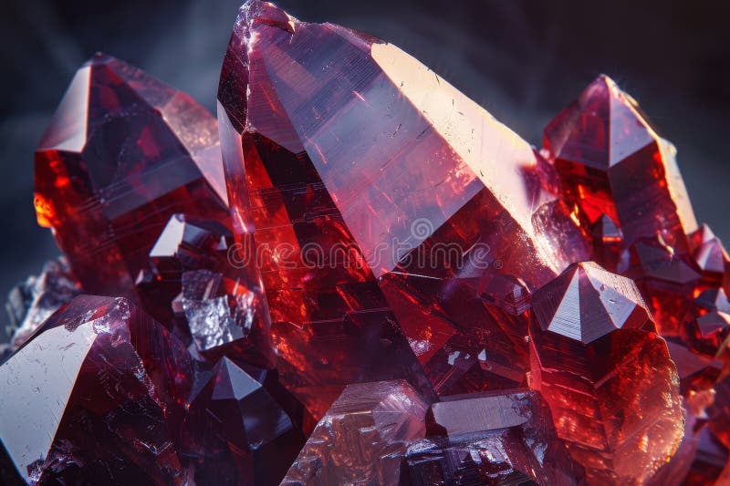 A Pile of Red Crystals with a Shiny, Reflective Surface Stock Image ...