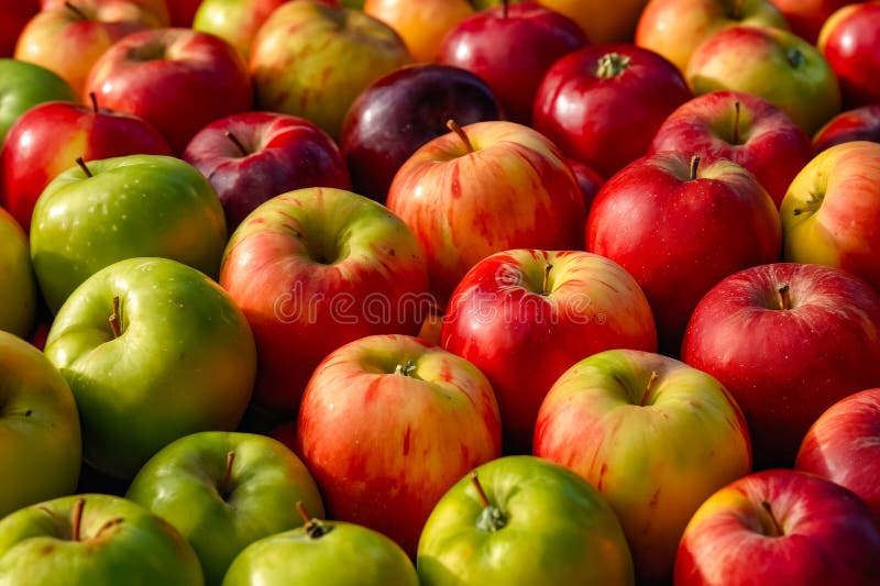A Pile of Red and Green Apples Sitting on Top of Each Other. Generative ...