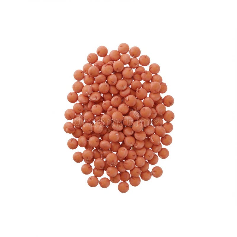 Pile of Red Lentils on White Background Stock Illustration ...