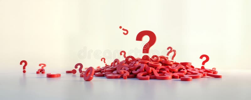 Pile of Red Question Marks. Many Questions Stand Out Against White ...