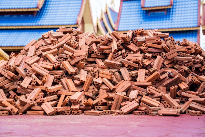 Pile with Red Stones in the Temple Stock Photo - Image of block, city ...
