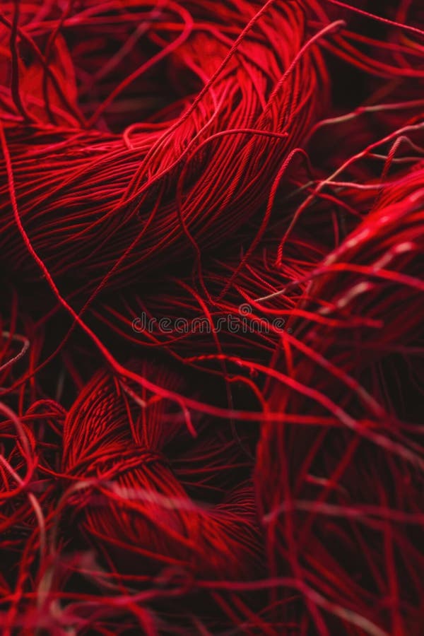 A Pile of Red Yarn on a Table, Perfect for Craft Projects Stock Image ...