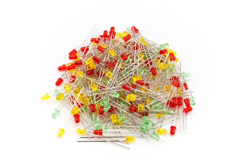 Pile of Red Yellow and Green LED Light Bulbs Stock Photo - Image of ...