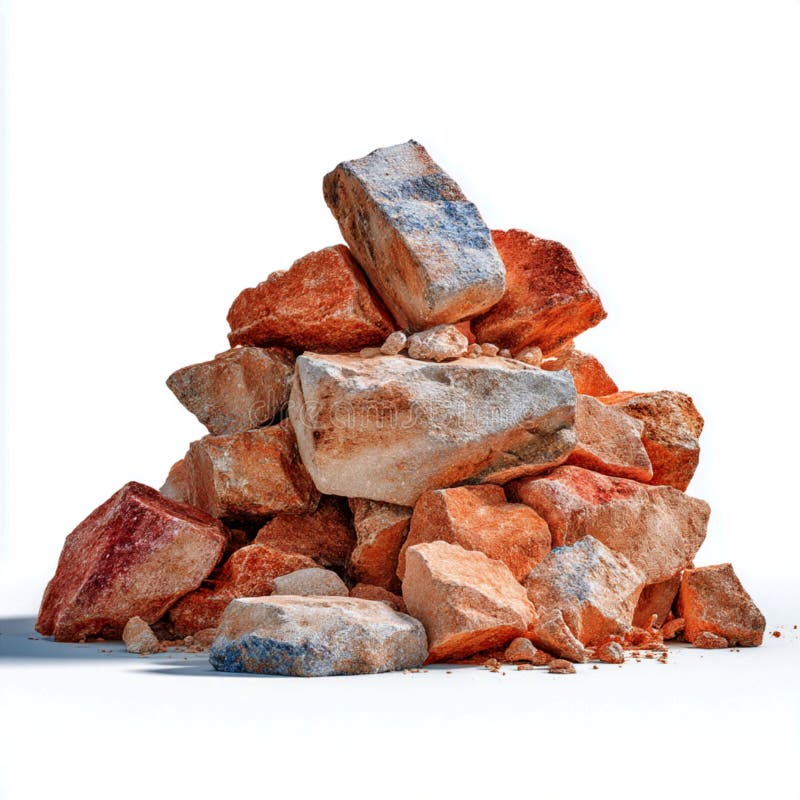 Pile of Reddish Rocks on a Plain Surface Studio Setting Stock ...