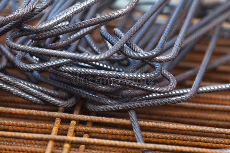 Pile of Reinforcement Steel Bars Stock Photo - Image of construction ...