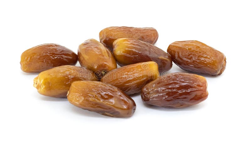 A Pile of Ripe Dates on a White Isolated Background Stock Photo - Image ...