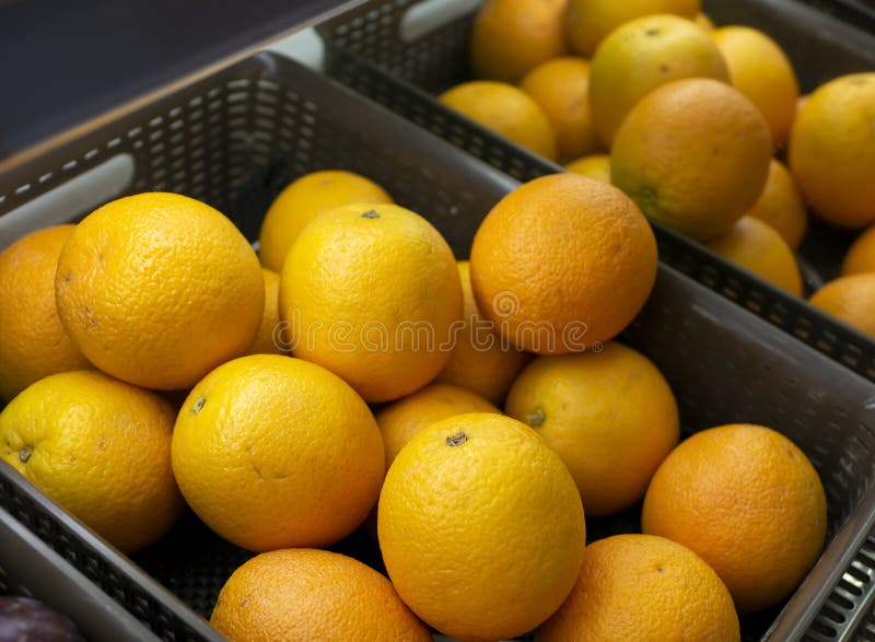 A Pile of Ripe Oranges in the Supermarket Stock Image - Image of ...