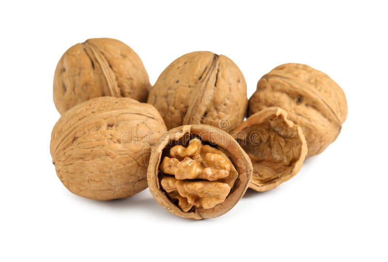 Pile of Ripe Walnuts on White Background Stock Photo - Image of ...