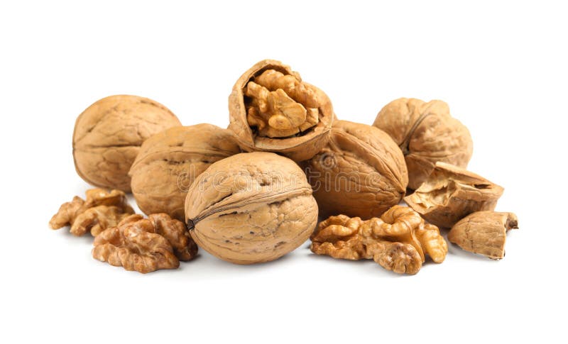 Pile of Ripe Walnuts on White Stock Image - Image of culinary, organic ...