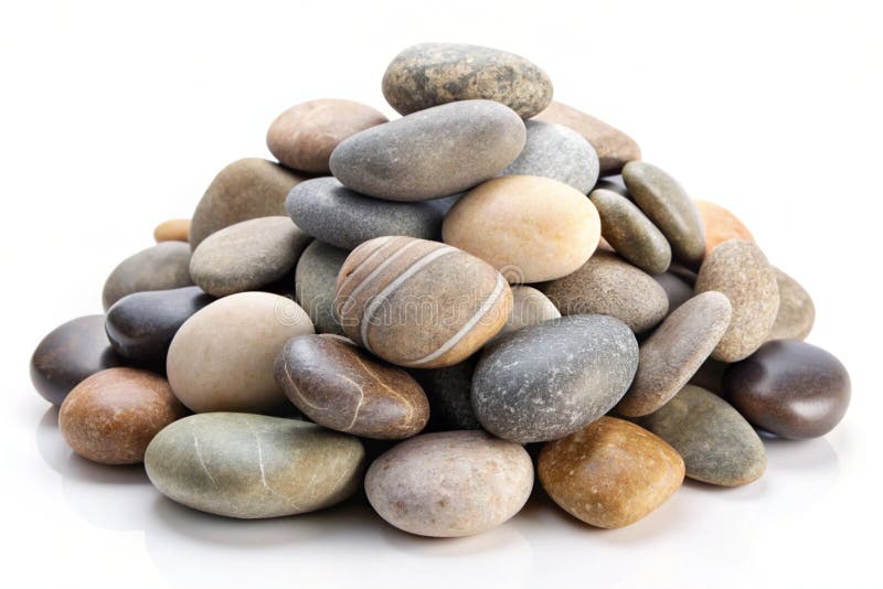 Pile of River Stones on White Background Stock Illustration ...